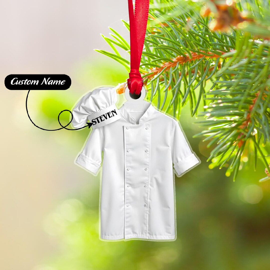 Personalized Chef Uniform Christmas Ornament: Custom Acrylic Chef Gift ...