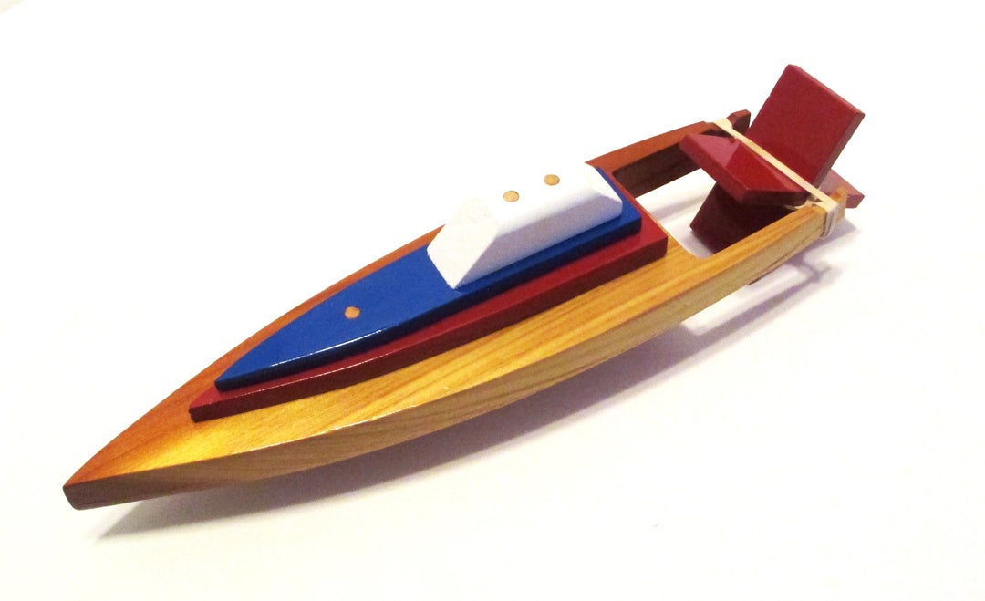 The Dolphin Racer Rubber Band Powered Red, White and Blue - Etsy