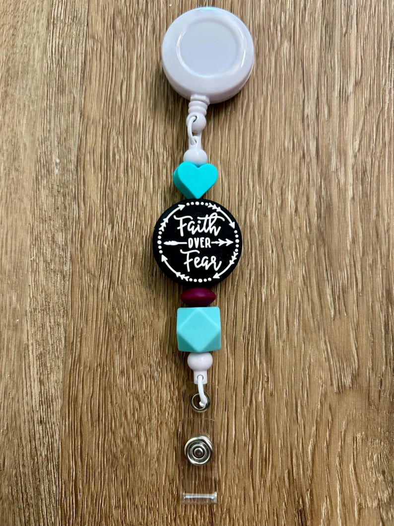 Faith and Hearts Beaded Badge Reels - Etsy