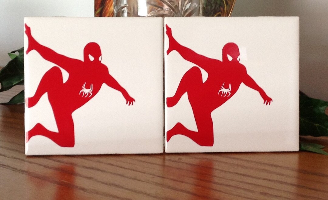 Spiderman Ceramic Tile Coaster (2 in Set) - Etsy