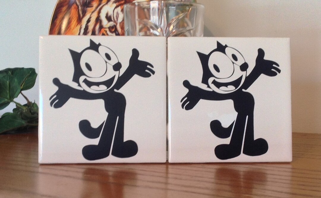 Felix the Cat Ceramic Tile Coaster (set of 2) - Etsy