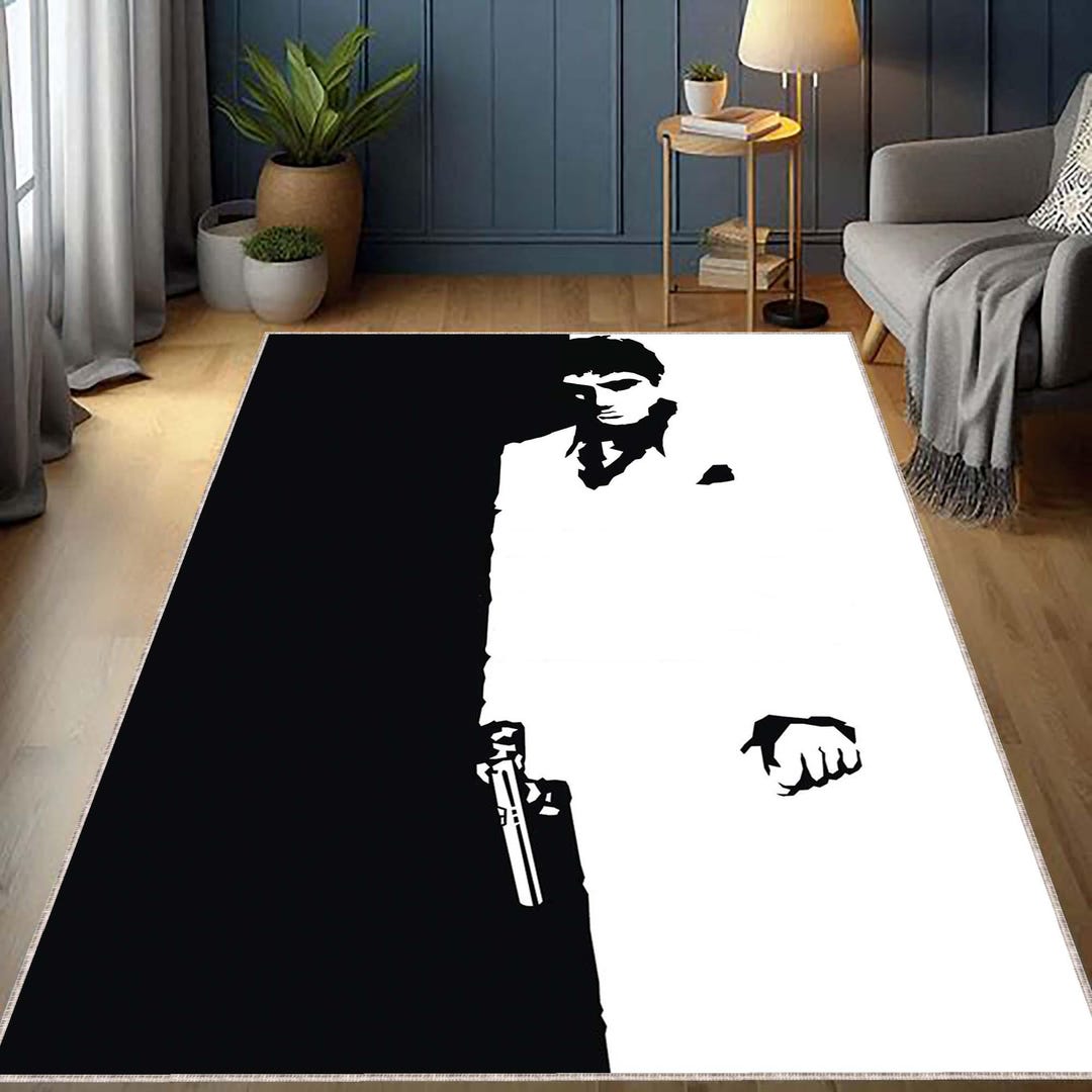 Scarface Rug, Movie Inspired Carpet, Tony Montana Decor, Gangster Style ...