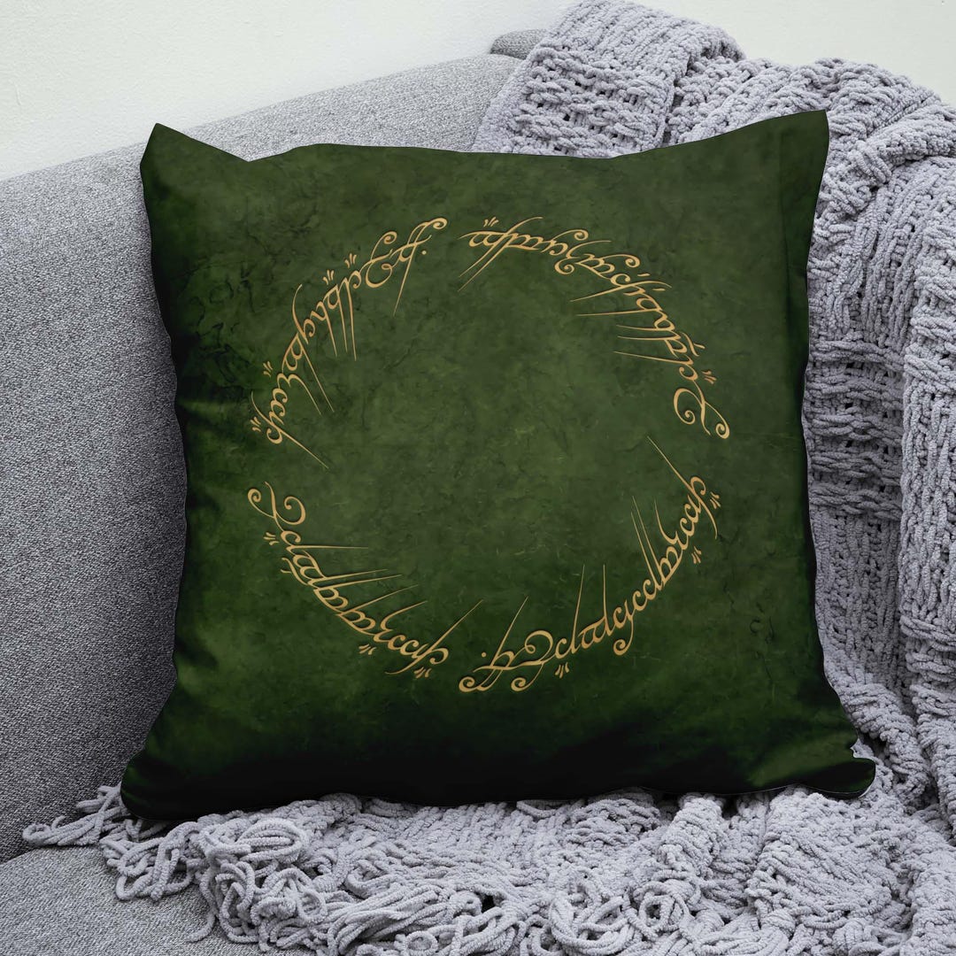 Lord of the Ring Pillow Cover, Green Color Cushion Case, Magic Pillow ...