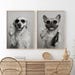 Funny Dog Bartender Wall Art Set With French Bulldog and Golden ...