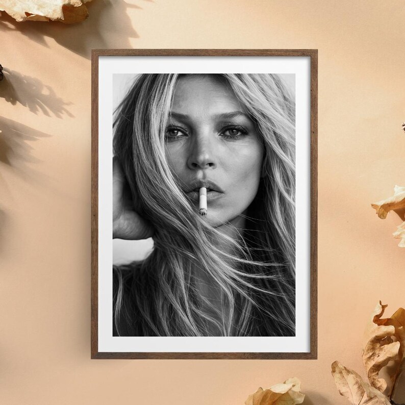 Kate Moss Poster, Feminist Wall Art, Fashion Wall Art, Black and White ...