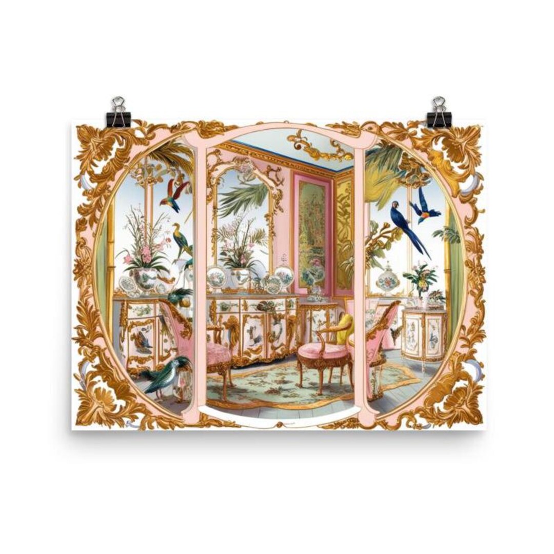 Rococo Chinoiserie Poster, Fine Art Poster, Chinoiserie Wall Art ...