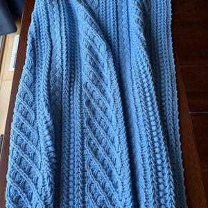 Blue Crocheted Baby Blanket: Handmade Christening Gift - Etsy