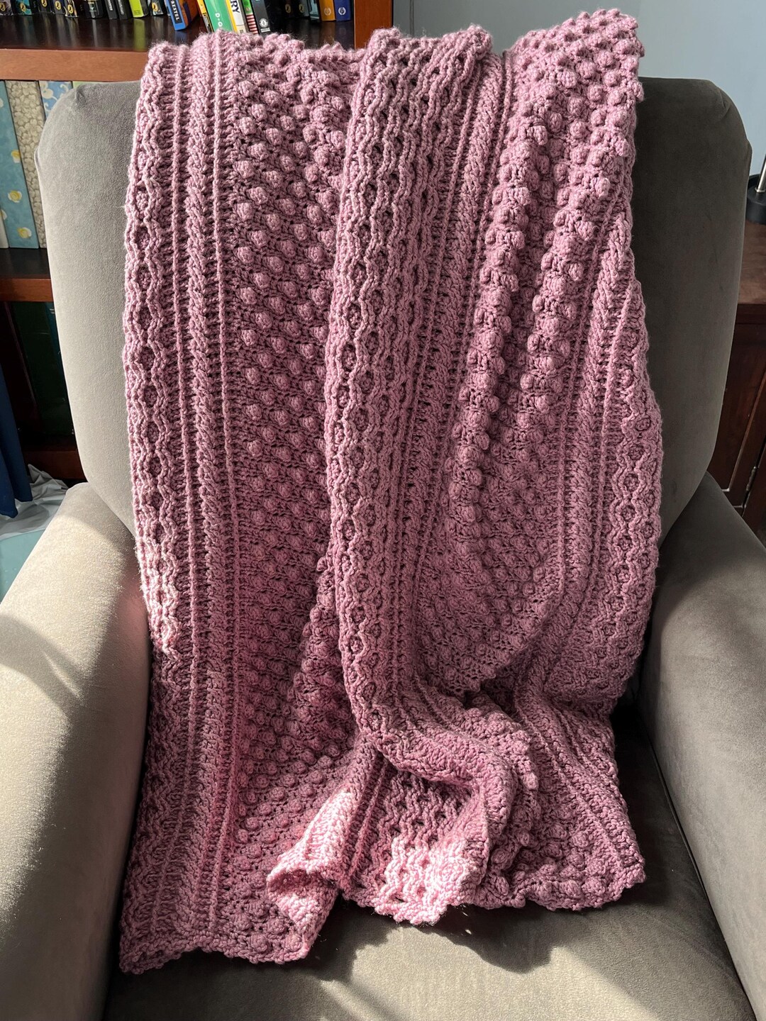 Plum Baby Blanket- Honeycomb & Cables - Etsy