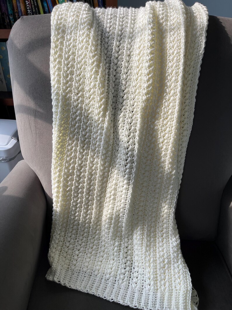 Cream Crochet Baby Blanket: Handmade Gender Neutral Christening Gift - Etsy