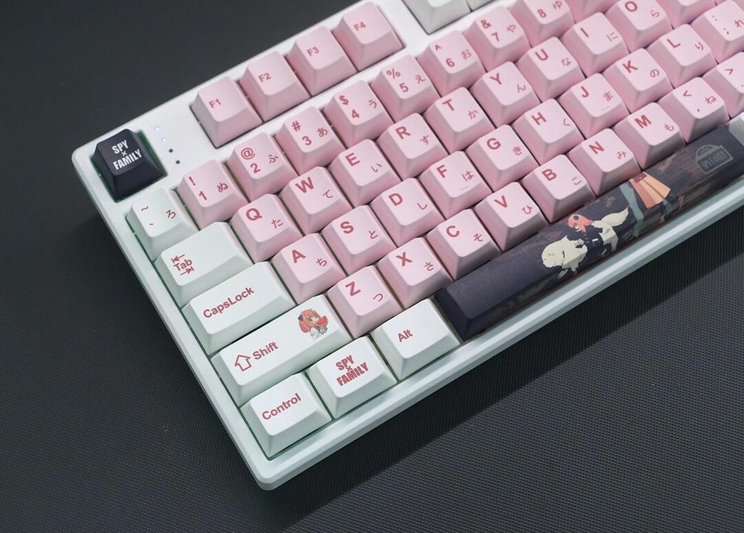 Cute Pink Spy X Family Theme Anya Keycap Set for Mechanical Keyboard ...