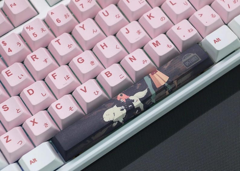 Cute Pink Spy X Family Theme Anya Keycap Set for Mechanical Keyboard ...