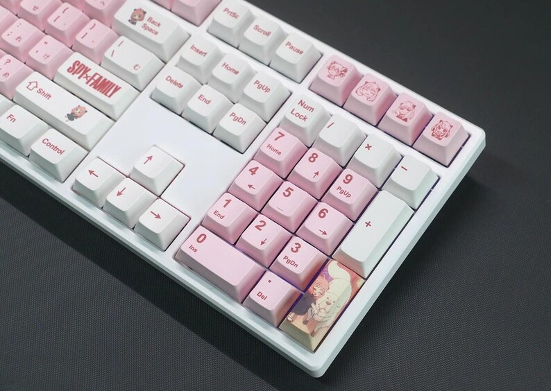 Cute Pink Spy X Family Theme Anya Keycap Set for Mechanical Keyboard ...