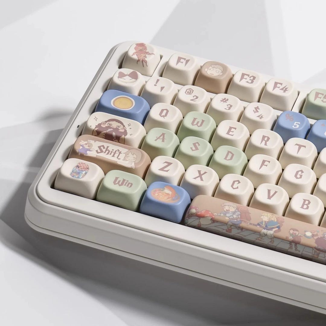 Cute Anime Theme PBT ISO Keycaps Set for Mechanical Keyboard, PBT ...
