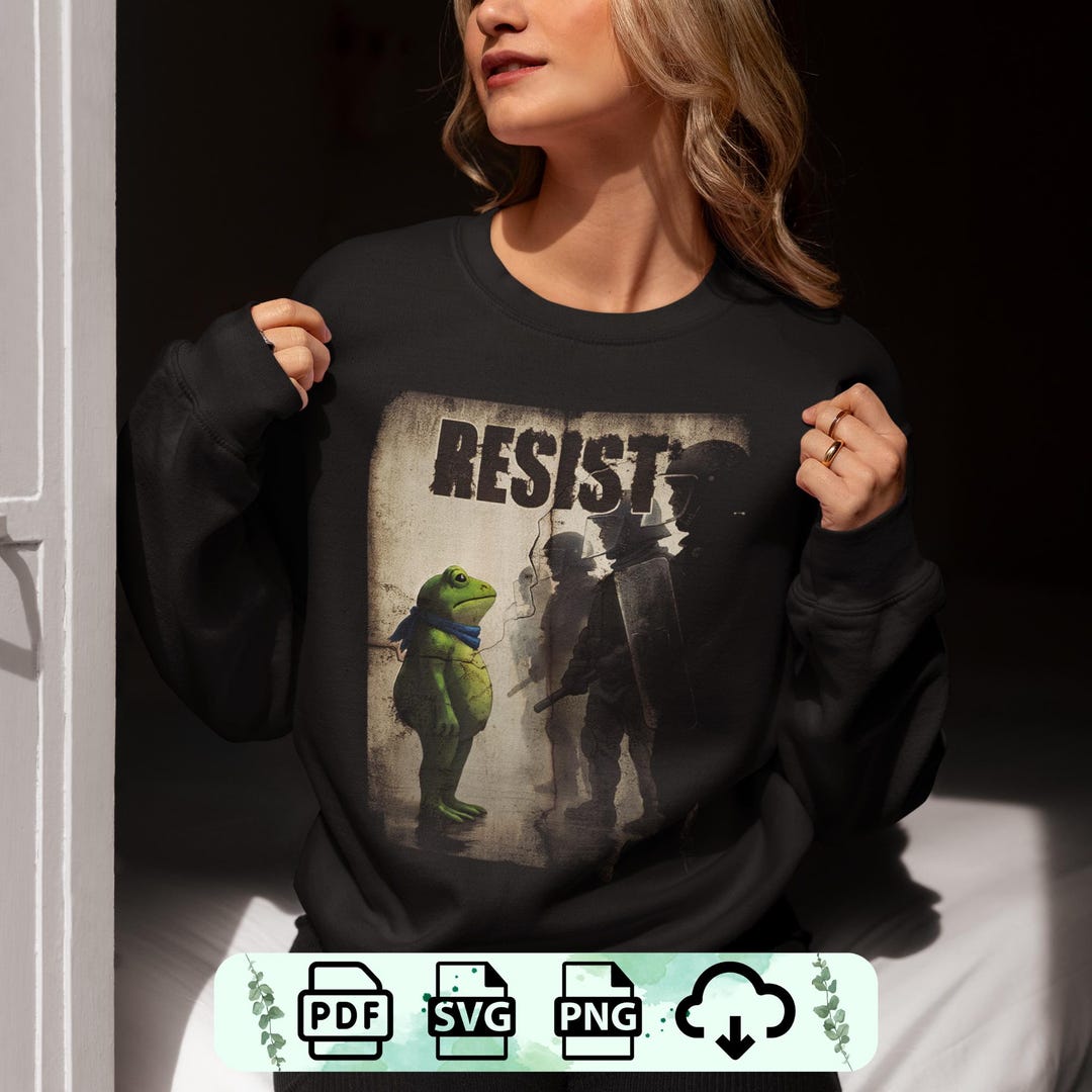 Portland Frog Protest PNG, Resist Political Artwork, Portland Frog ...