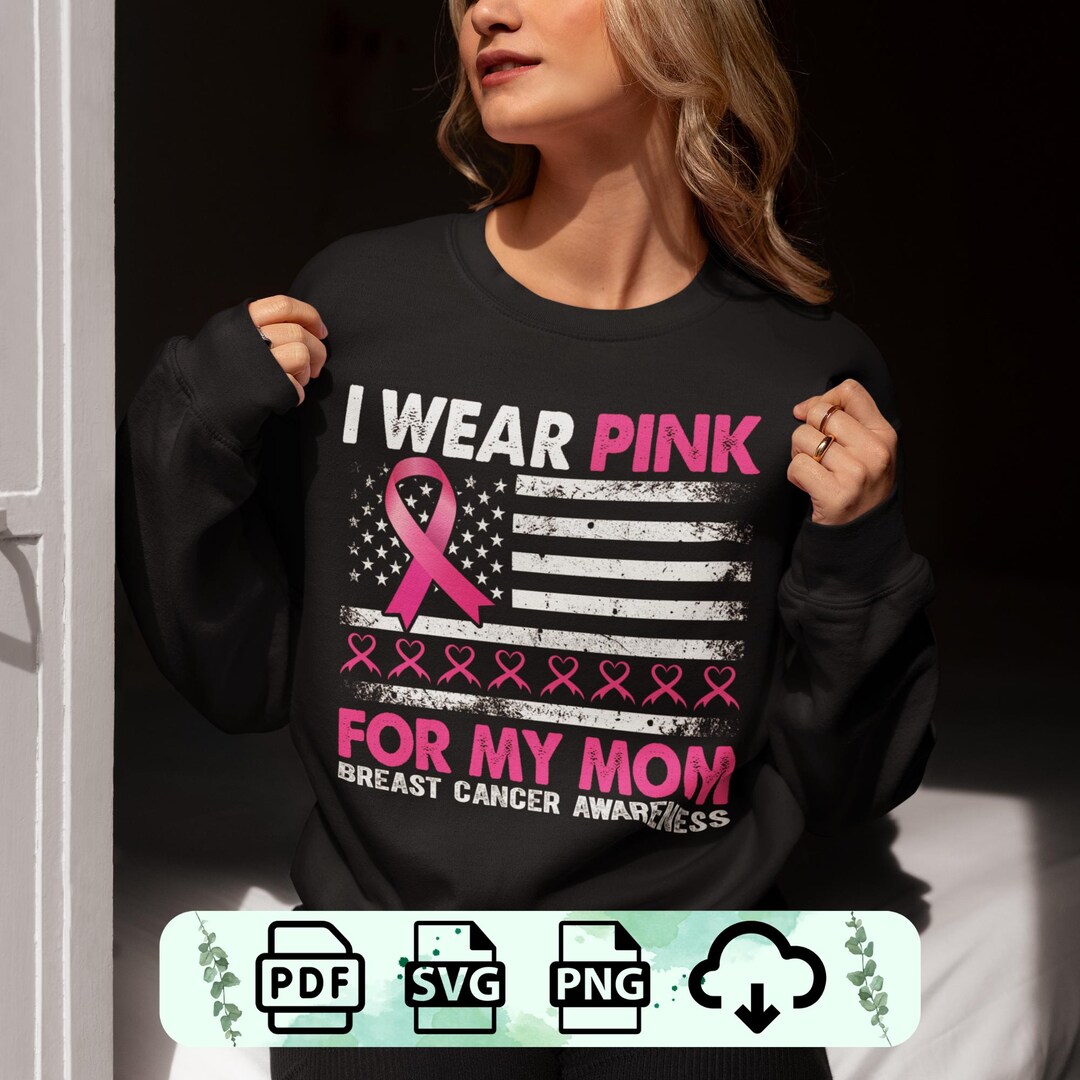 Breast Cancer Awareness PNG: Pink Ribbon American Flag (digital ...