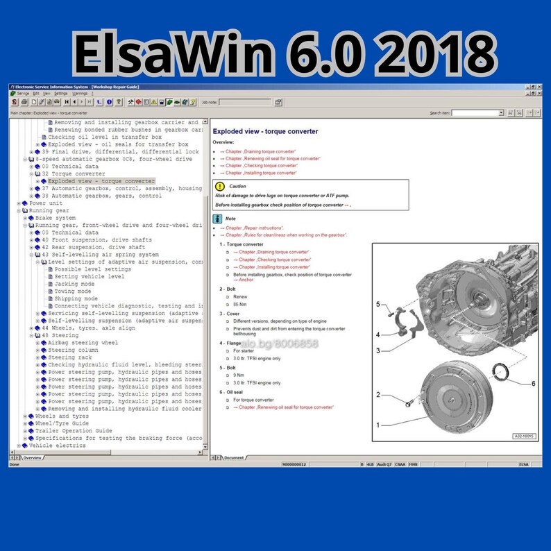 ELSAWIN 6.0 2018 Audi Volkswagen Seat Skoda Service Repair Manual Run ...