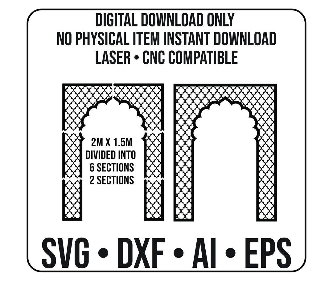 Islamic Mihrab Arch Wall Panel 2m X 1.5m Laser Cut File | CNC Muslim ...