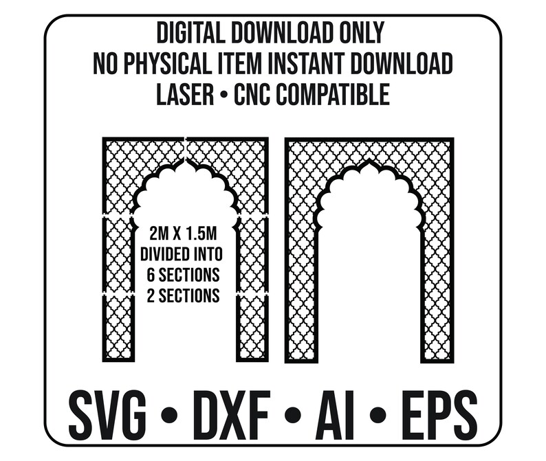 Islamic Mihrab Arch Wall Panel 2m X 1.5m Laser Cut File | CNC Muslim ...