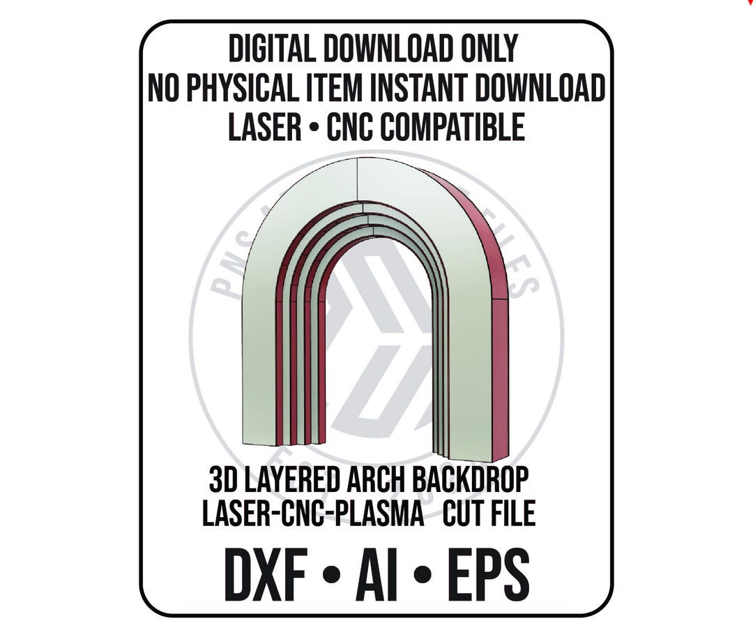 Layered 3D Arch Backdrop CNC Laser Plasma File, Dxf Ai Eps - Etsy