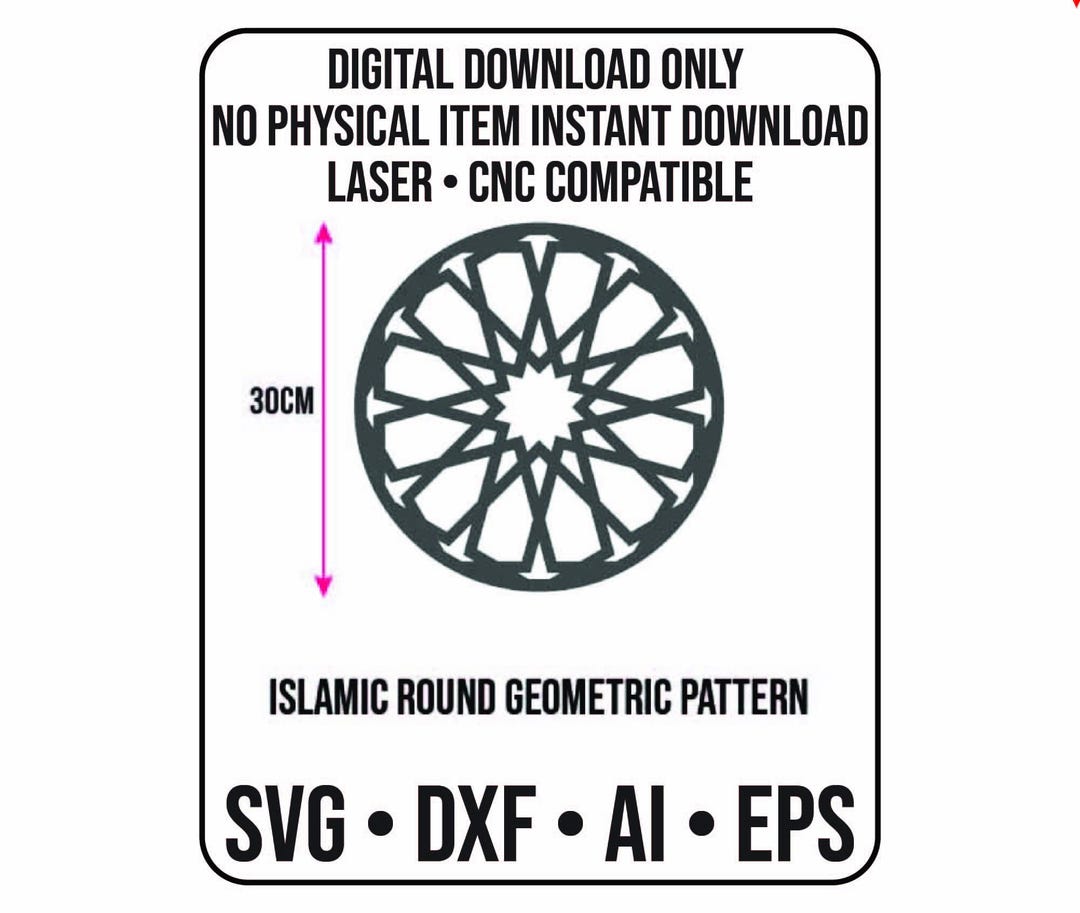 Islamic Geometric Pattern: Laser Cut CNC File (digital Download) - Etsy