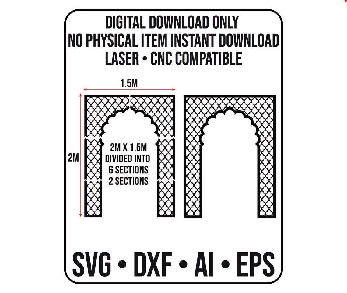 Islamic Mihrab Arch Wall Panel: Laser Cut CNC Design (digital Download ...
