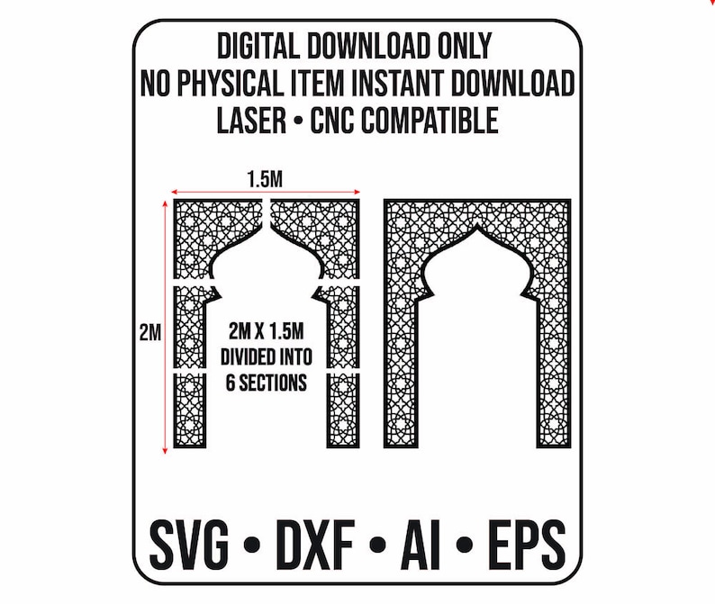 Islamic Mihrab Arch Wall Panel: Laser Cut CNC Design (digital Download ...
