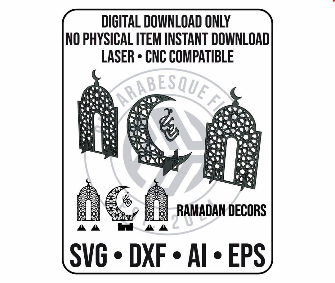 Ramadan Table Decor – Islamic Ramadan Display Svg Dxf Ai Eps Digital ...