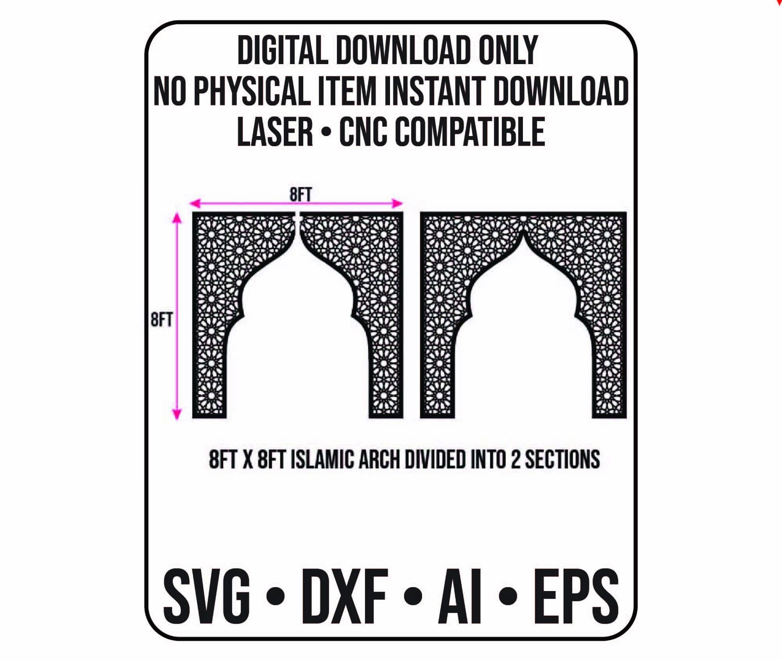Islamic Arch Mihrab Wall Panel: Laser CNC Glowforge File (digital ...