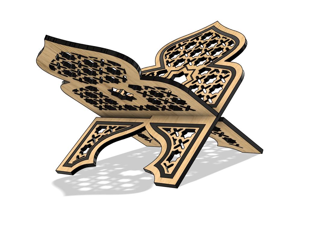 Folding Quran Stand Laser Cut File 56x38cm | Rehal Book Holder for 10mm ...