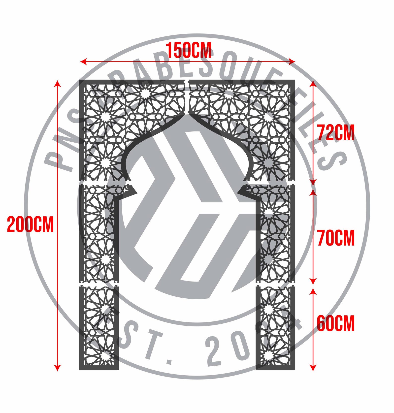 Islamic Mihrab Arch Wall Panel Laser Cut CNC File (digital Download, 2m ...