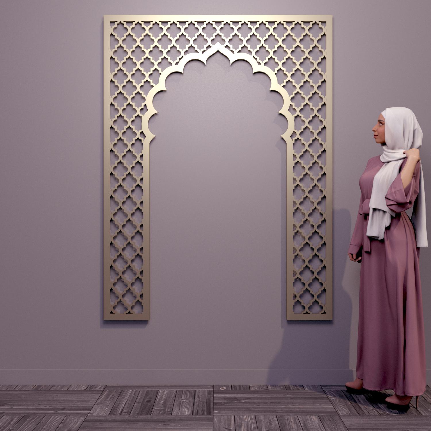Islamic Mihrab Arch Wall Panel 2m X 1.5m Laser Cut File | CNC Muslim ...
