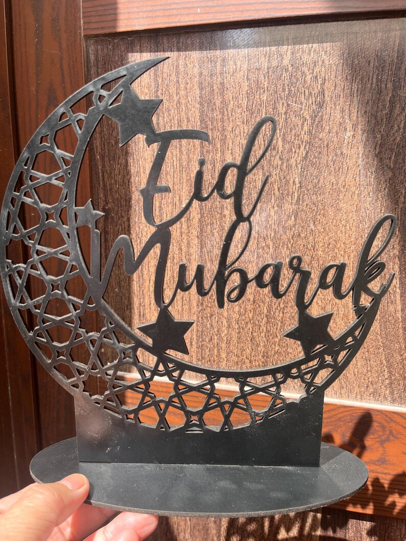 Eid Mubarak Crescent Moon Tabletop Sign - Laser Cut Files (digital ...
