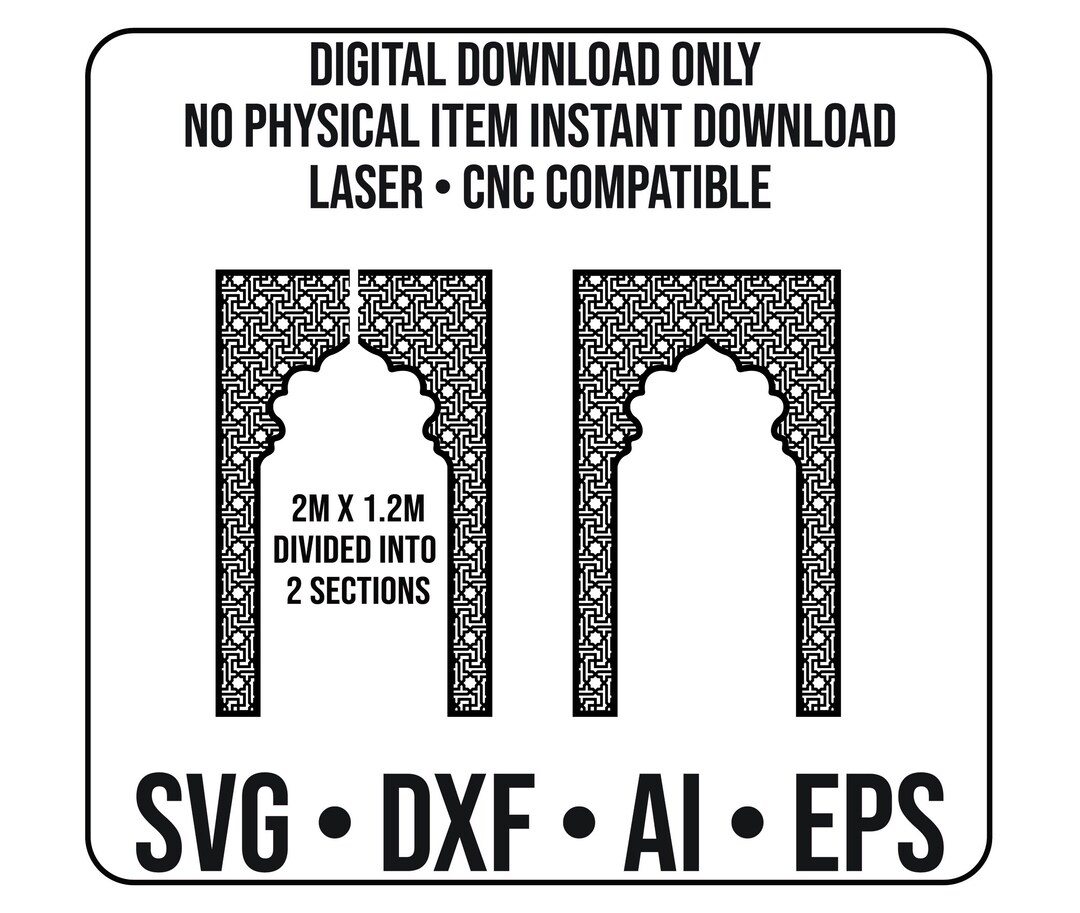Islamic Mihrab Arch Wall Panel | 2m X 1.2m Laser Cut File | CNC Muslim ...