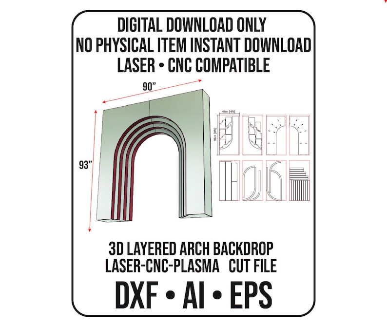 Layered 3D Arch Backdrop Cnc Laser Plasma File, Dxf Ai Eps - Etsy