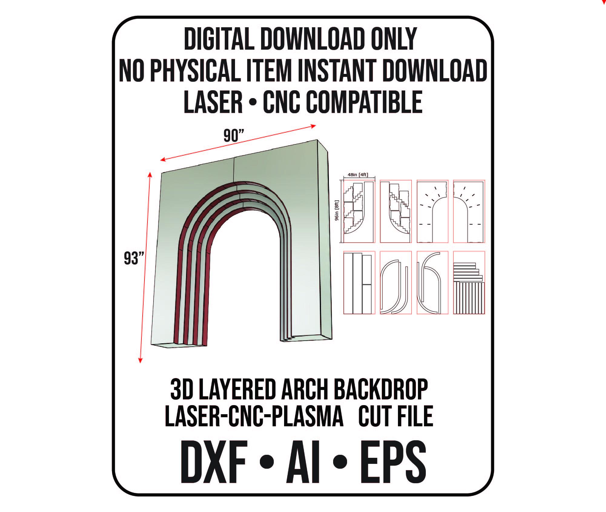 Layered 3D Arch Backdrop Cnc Laser Plasma File, Dxf Ai Eps - Etsy