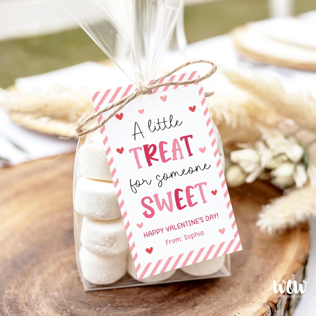 Valentine Printable Gift Tags, Little Treat for Someone Sweet, Editable ...