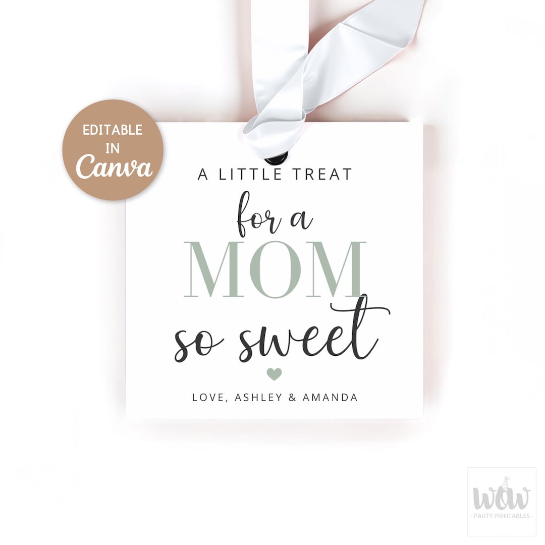 Mother's Day Gift Tags, Editable Canva Template, Sage Green, Treat for ...