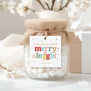 Making School Merry and Bright Christmas Square Gift Tags, Teachers ...