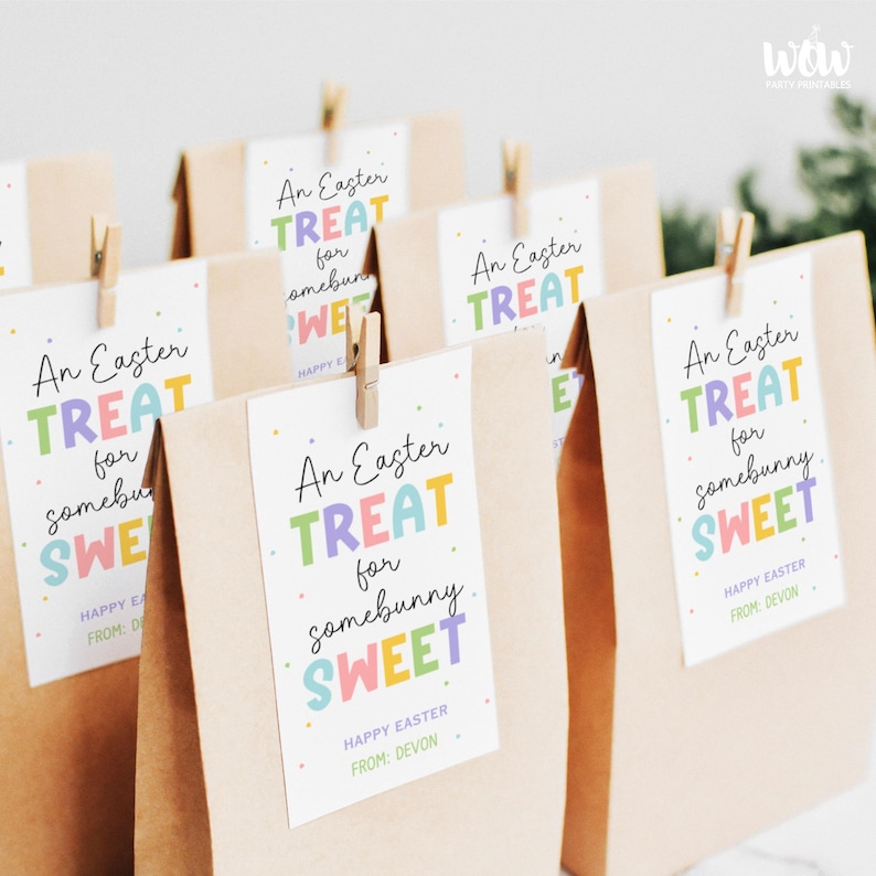 Easter Gift Tags, Personalized Printable Easter Tags, Editable Canva ...