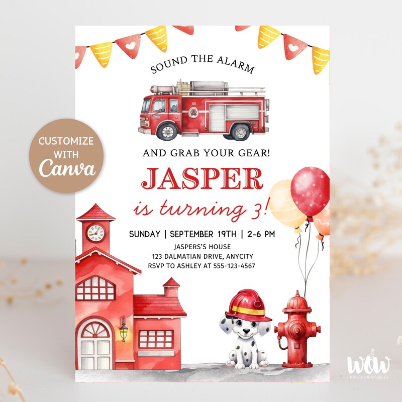 Fire Truck Birthday - Etsy