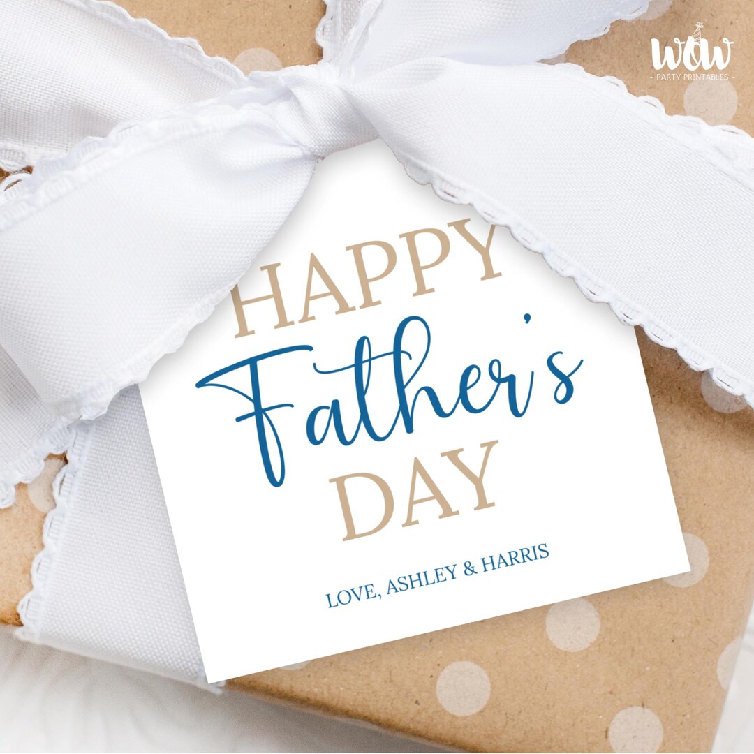 Father's Day Gift Tags, Editable Canva Template, Minimalist Modern ...