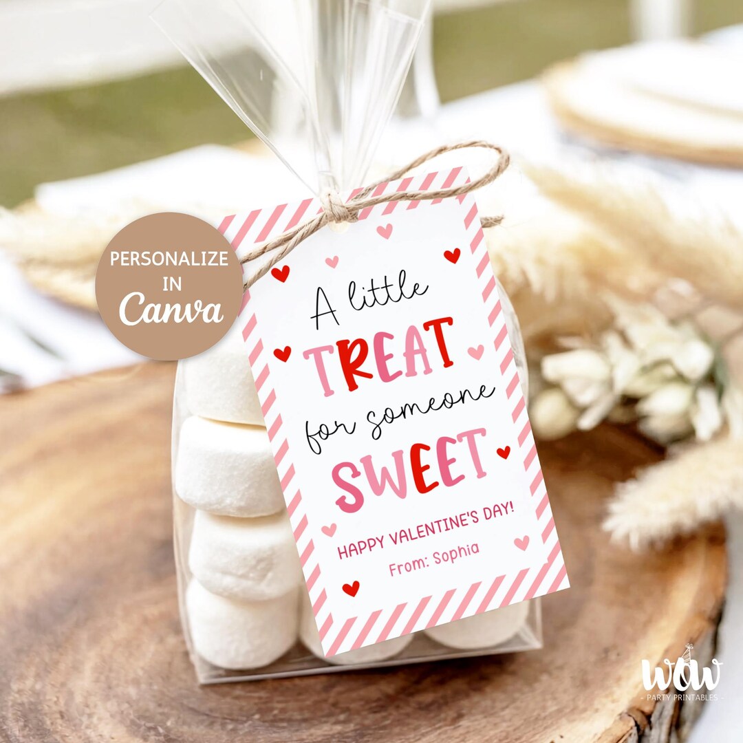 Valentine Printable Gift Tags, Little Treat for Someone Sweet, Editable ...