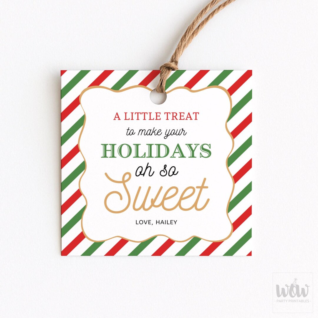 Little Treat to Make Holidays so Sweet, Xmas Gift Tags, Cookies Bag ...