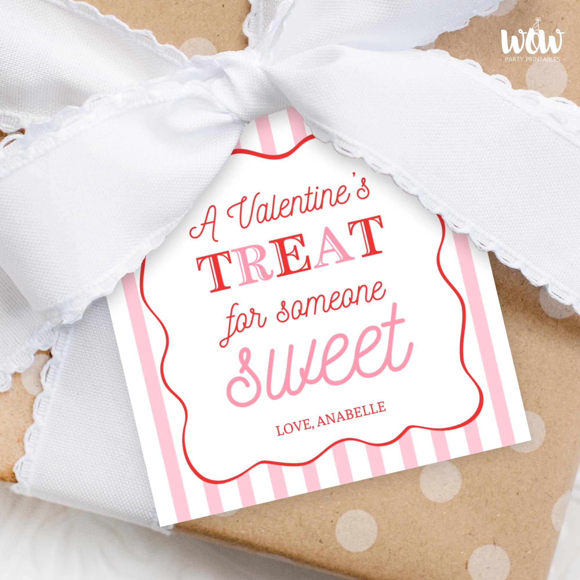 Valentine's Gift Tags, Editable Canva Template, Treat for Someone Sweet ...