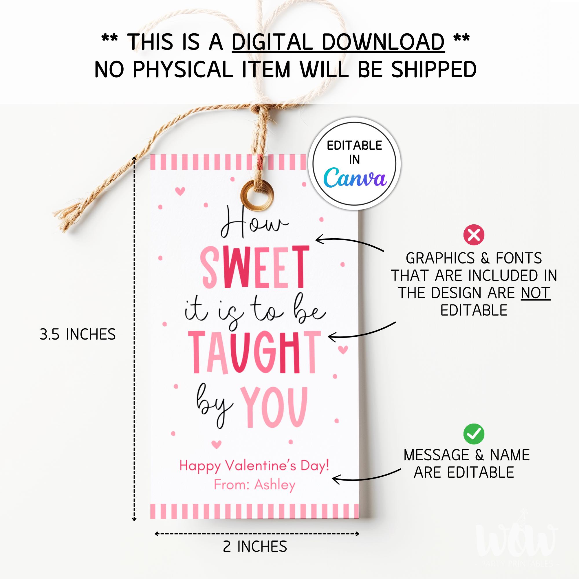 Valentine's Day Gift Tags, Editable Canva Template, Personalized ...