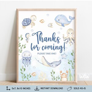 Under the Sea Table Sign, Favours Treats, Ocean Kids Birthday Party ...