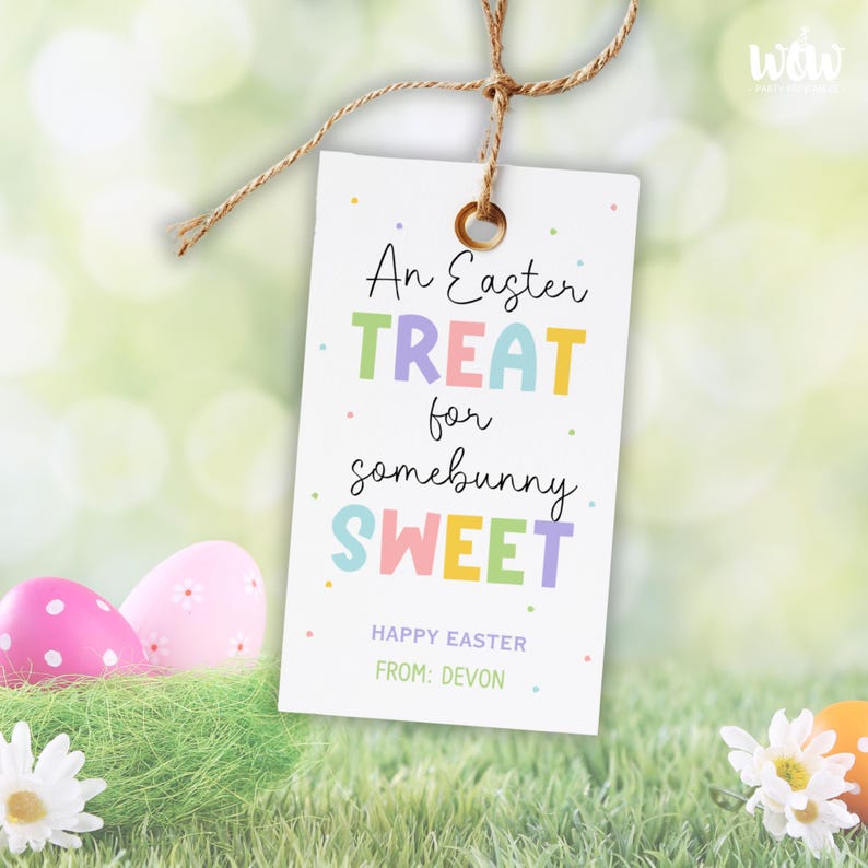 Easter Gift Tags, Personalized Printable Easter Tags, Editable Canva ...