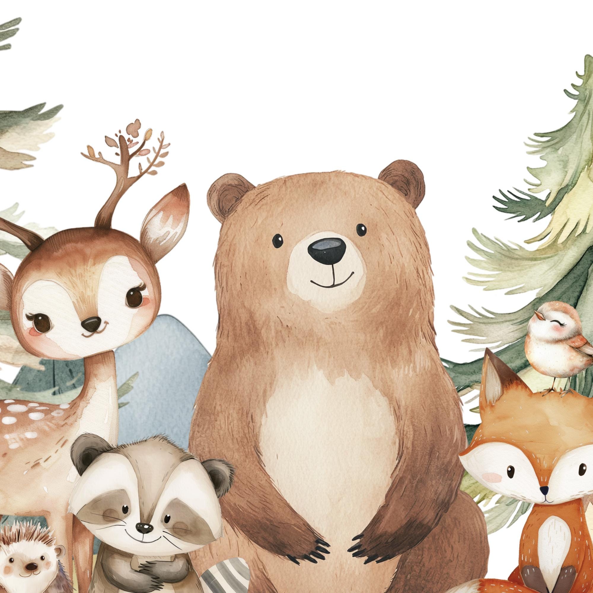 Woodland Animals Birthday Invitation, Editable Canva Template, Forest ...