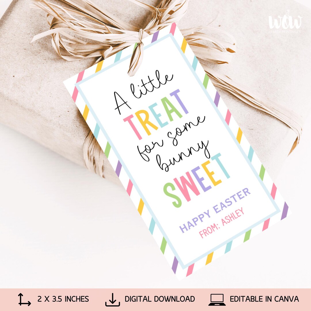 Easter Gift Tags, Personalized Printable Easter Basket Tags, Editable ...