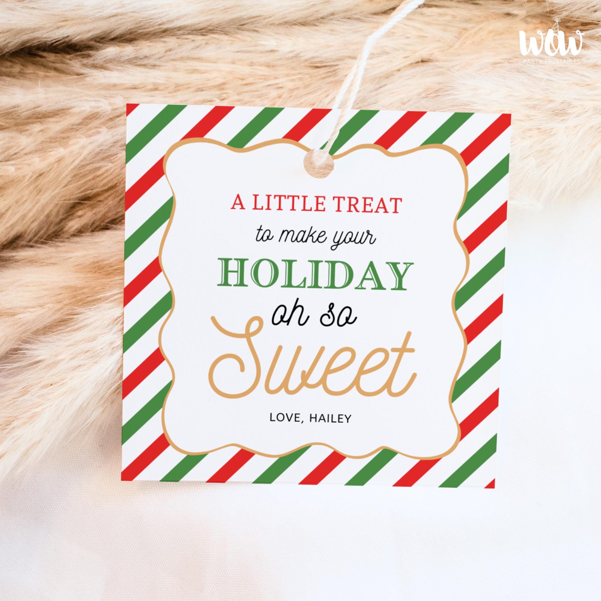 Little Treat to Make Holidays so Sweet, Xmas Gift Tags, Cookies Bag ...